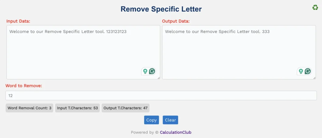 Remove Specific Letter Remove Specific Letter